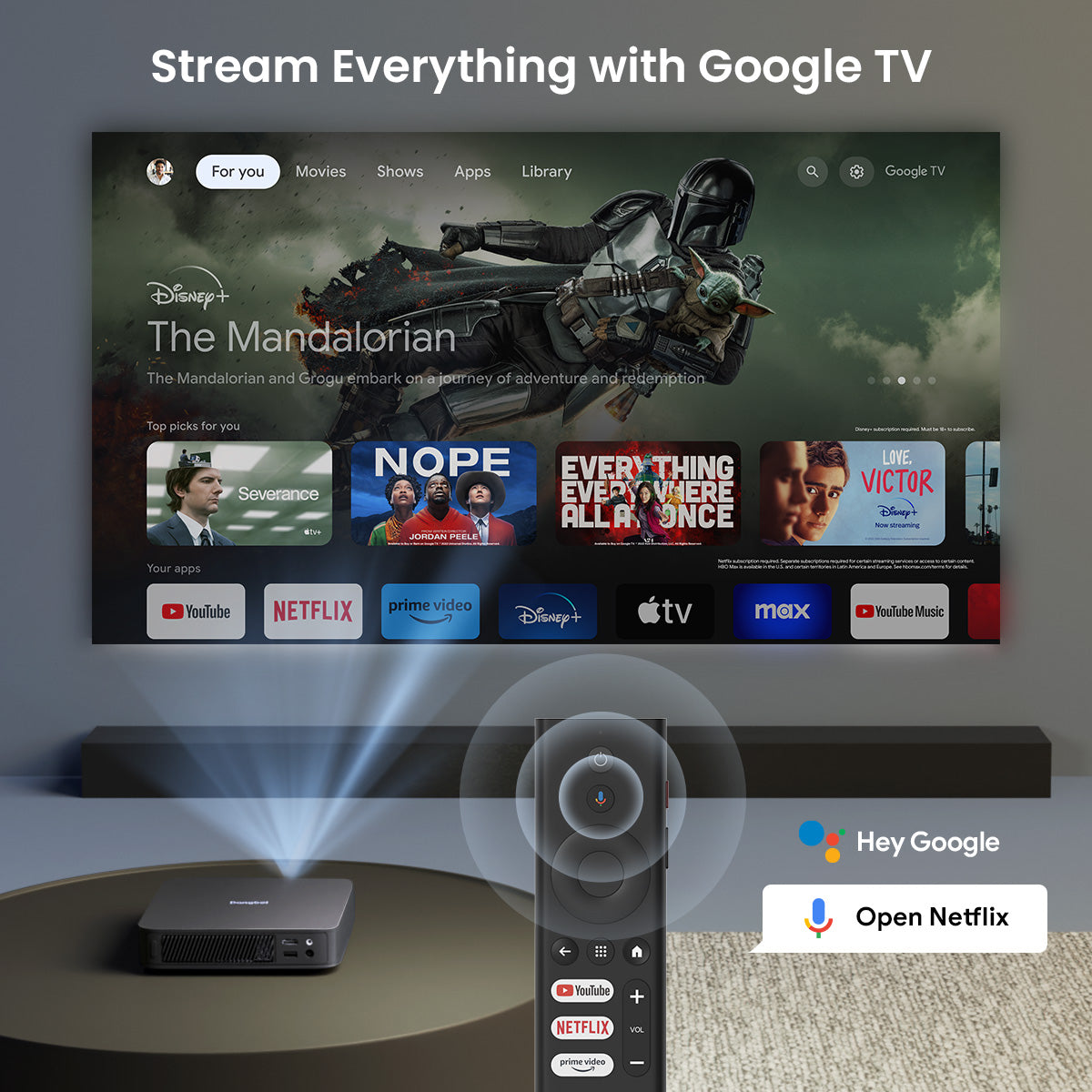 Dangbei Atom Google TV Mini Laser Projector with Built-in Netflix ...