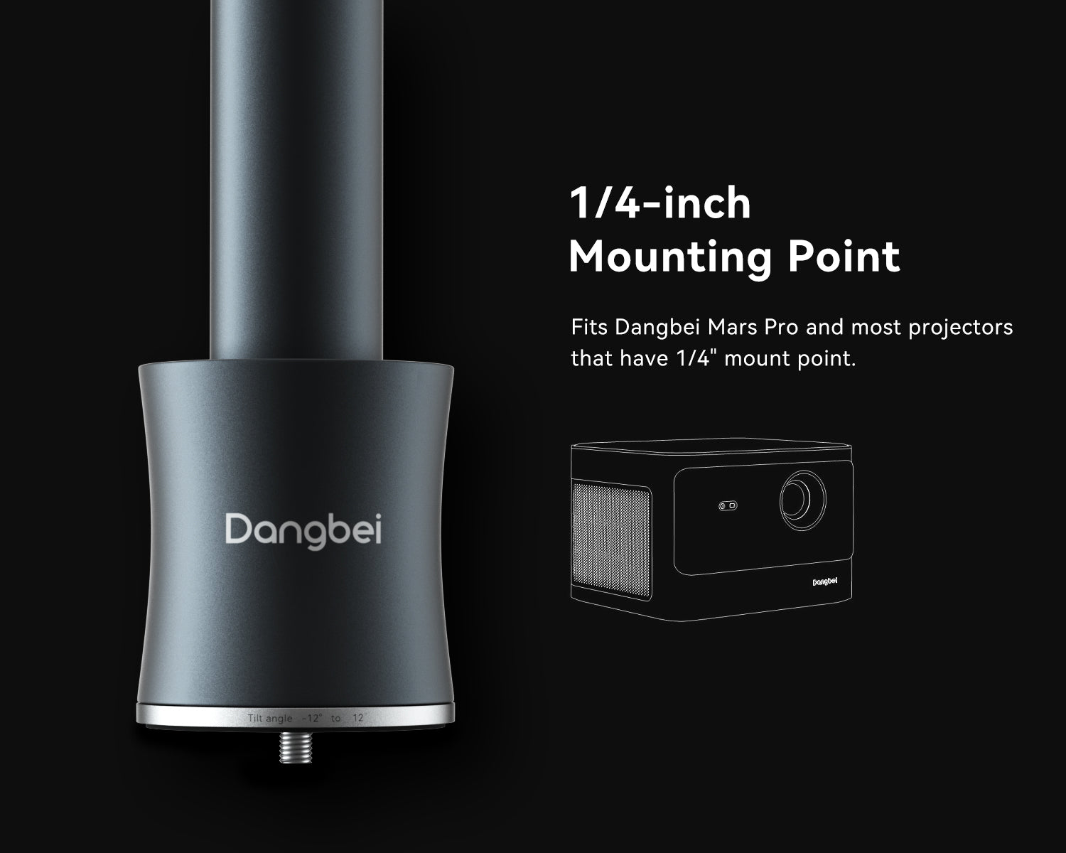 Dangbei Adjustable Projector Ceiling Mount - Universal 1/4" Thread